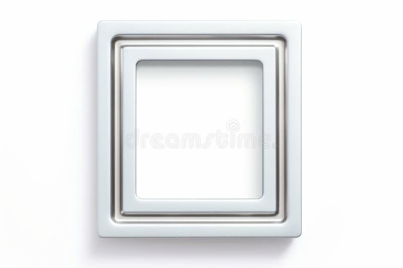 Aluminum Frame Border. Square Empty Minimalistic Silver Frame. Empty ...