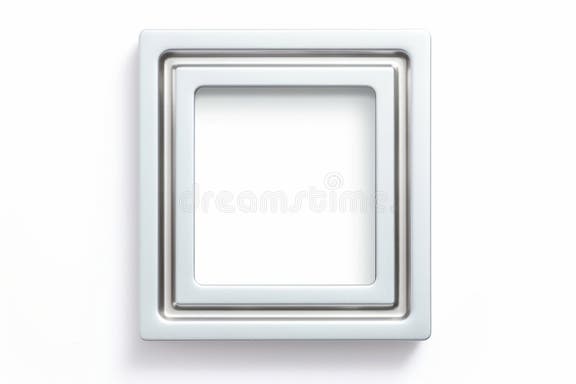 Aluminum Frame Border. Square Empty Minimalistic Silver Frame. Empty ...