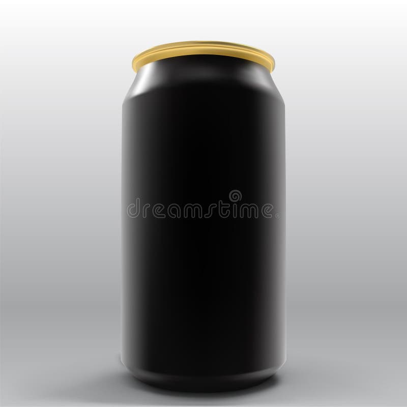 Aluminum Gold Can on Light Background. Stock Vector Illustration. Stock ...