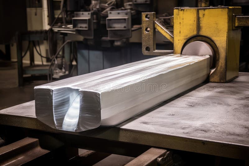 Aluminum Ingot Being Rolled into Its Final Shape by a Mill Stock ...