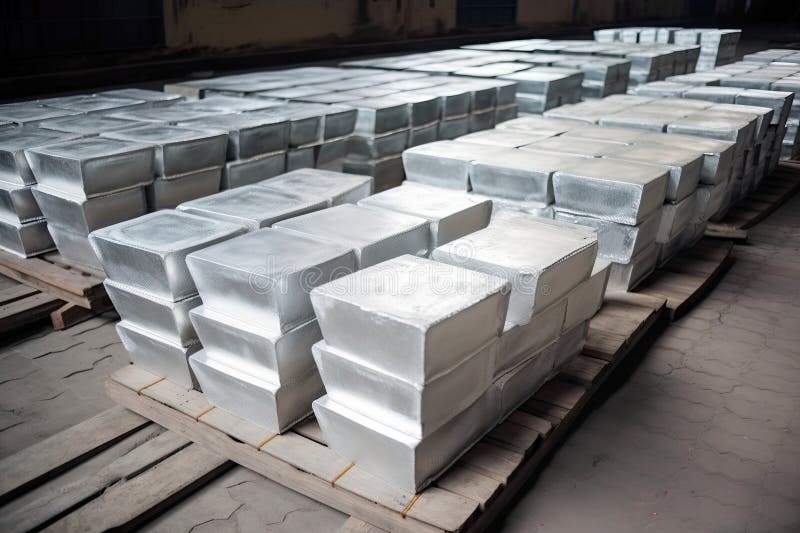 Aluminum Ingot, Ready for Shipment in Factory Warehouse Stock Photo ...