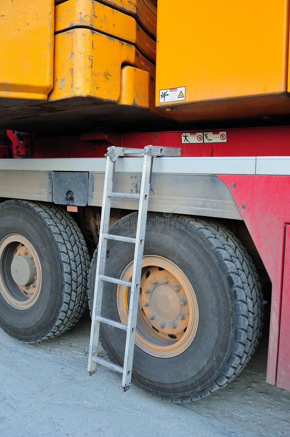Ladder of the big crane stock photo. Image of structure - 20138406