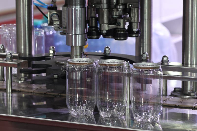 Aluminum Lid Packing Machine for Plastic Can Stock Image - Image of ...