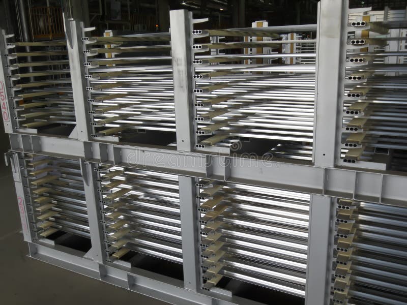 Aluminum lines stock rack stock image. Image of lines - 47410235