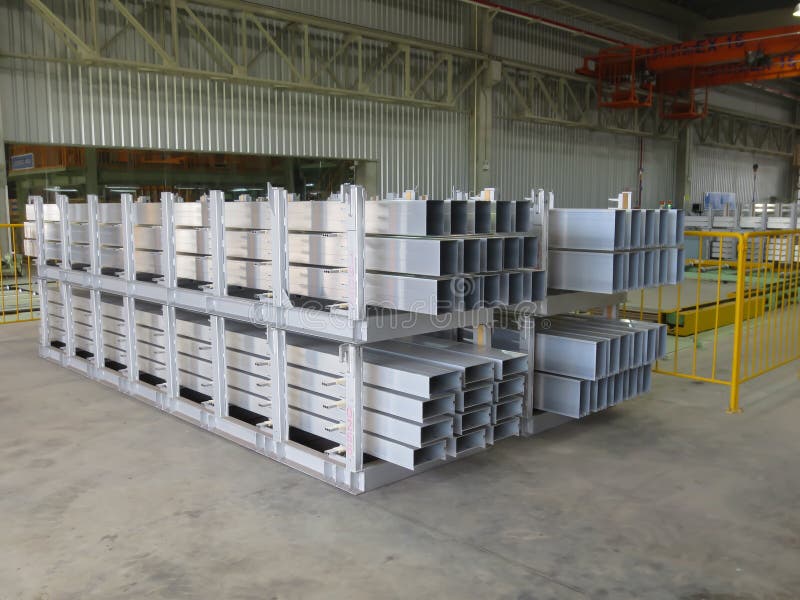 Aluminum lines stock rack stock image. Image of industry - 47410343