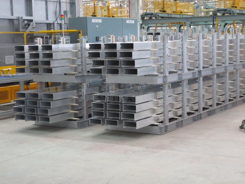 Aluminum lines stock rack stock image. Image of metal - 47410353