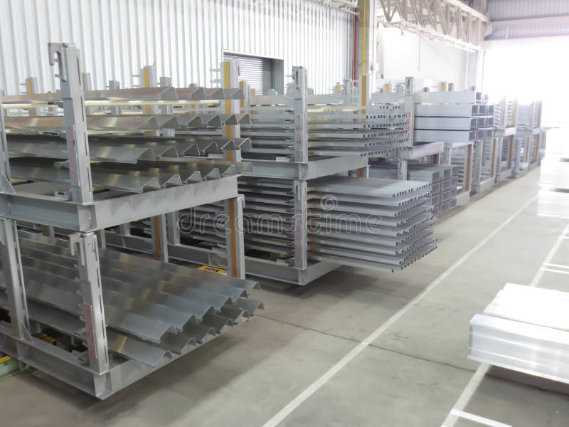 Aluminum lines stock rack stock image. Image of lines - 47413589