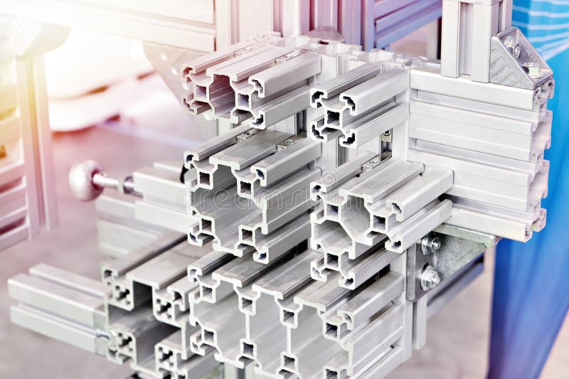 Aluminum metal profiles stock photo. Image of aluminium - 349287732