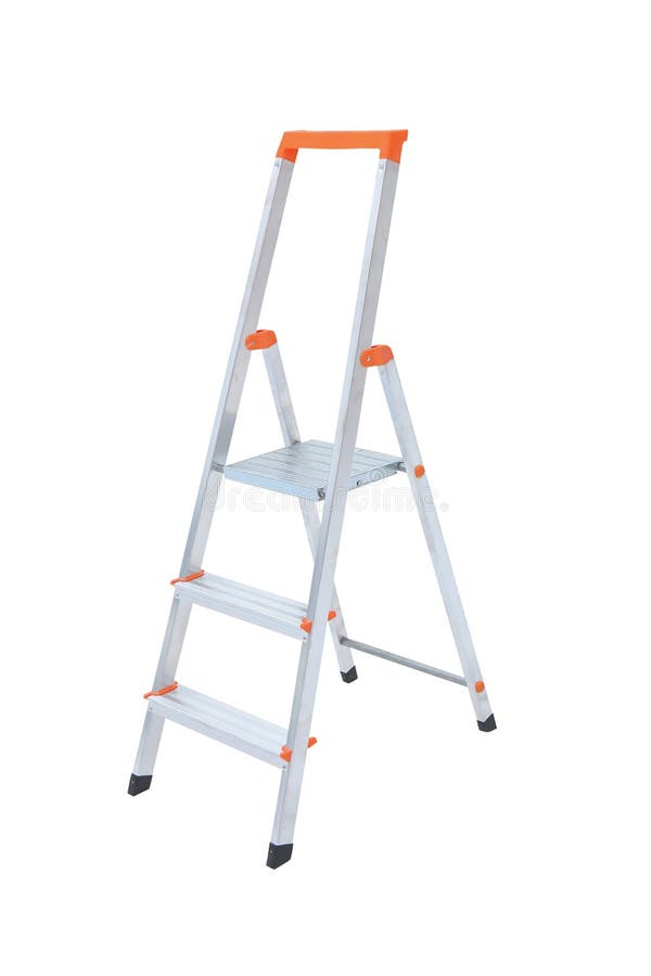 Aluminum metal step-ladder stock image. Image of home - 51897433