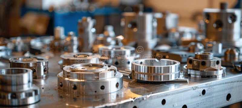 Close-Up of Aluminum Molds for Precision Engineering on a Workshop ...