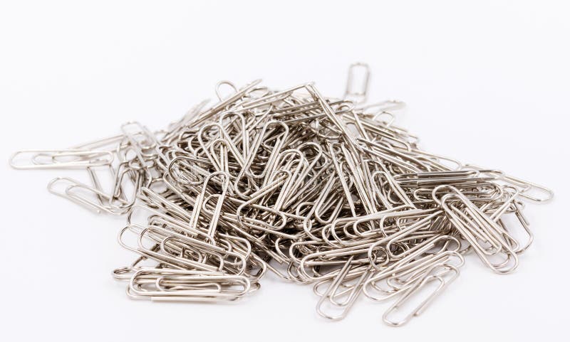 Aluminum Paper Clip on White Background Stock Image - Image of organize ...
