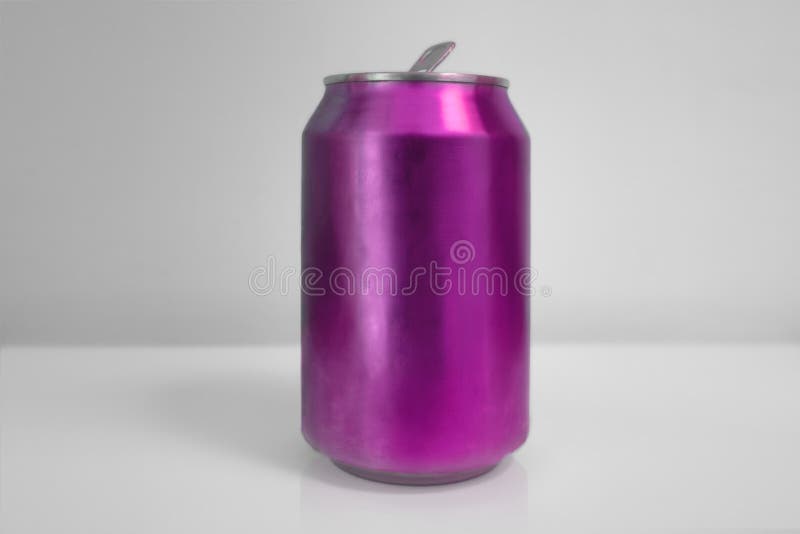 Aluminum Pink Soda Can Over White Background Stock Image - Image of ...