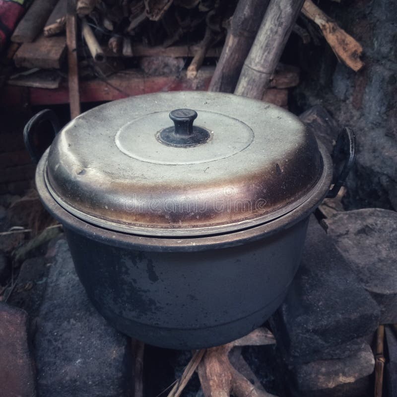 Aluminum Pot for Boiling Water Stock Photo - Image of water ...