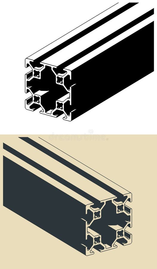 Aluminum profile close up stock vector. Illustration of symbol - 357906741