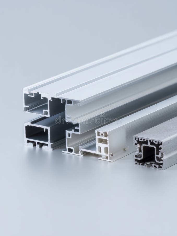 Set of Aluminum Profiles for Partitions Arranged on a Bright Surface ...