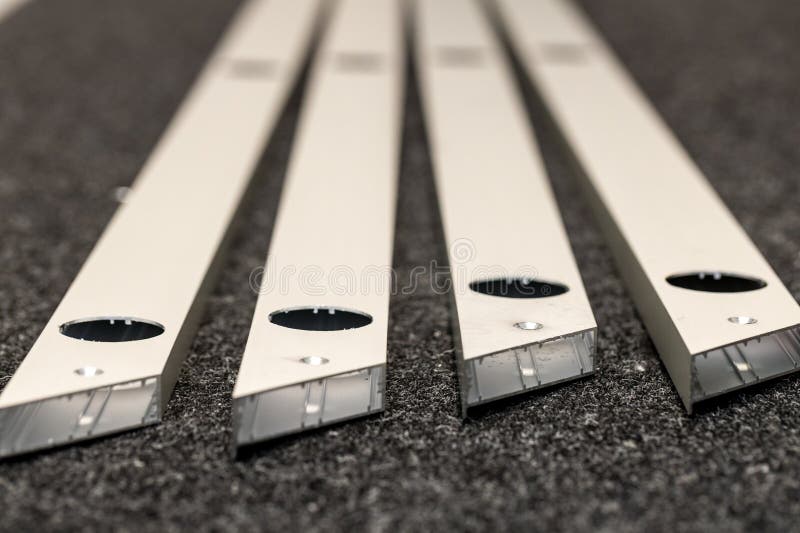 Aluminum Profiles. Preparing Aluminum Frames in the Factory Stock Image ...