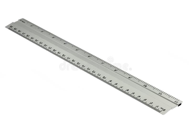 Aluminum Ruler on the Table Stock Photo - Image of 12345, ruler: 277749618