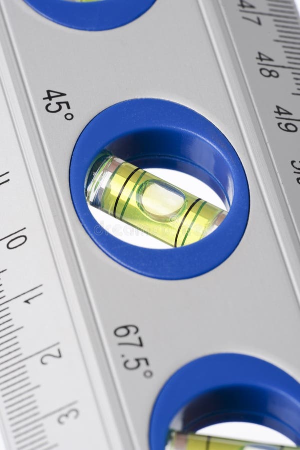 Aluminum Ruler with Level Close Up Stock Image - Image of ruler ...