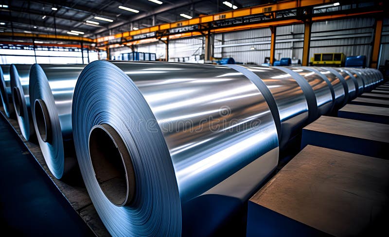 Aluminum Sheet Rolls on a Factory Stock Photo - Image of heavy, iron ...
