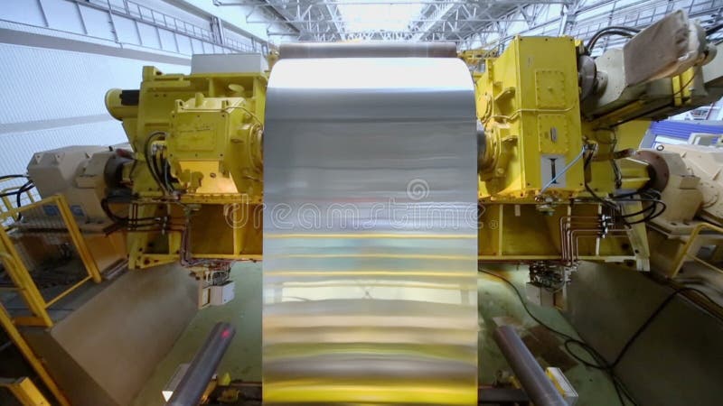 Aluminum Sheet is Wound in Roll on Machine Tool in Stock Video - Video ...