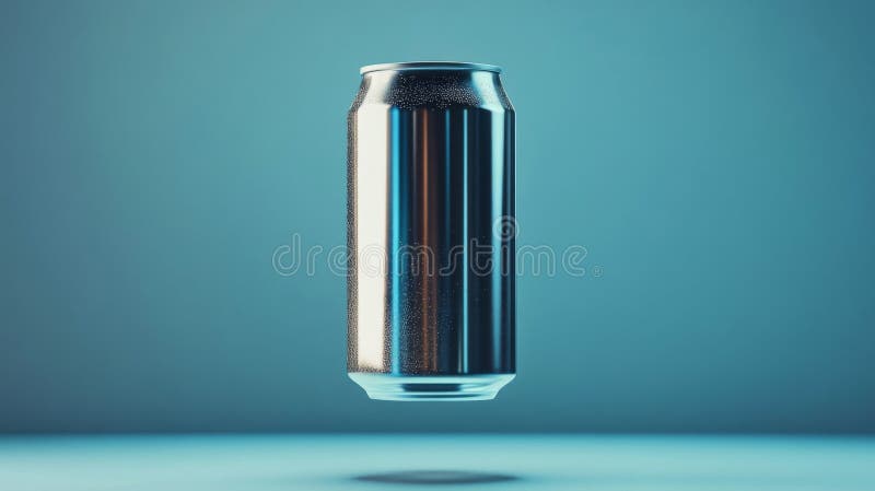 Aluminum Soda Can with Condensation on a Blue Background in Studio ...