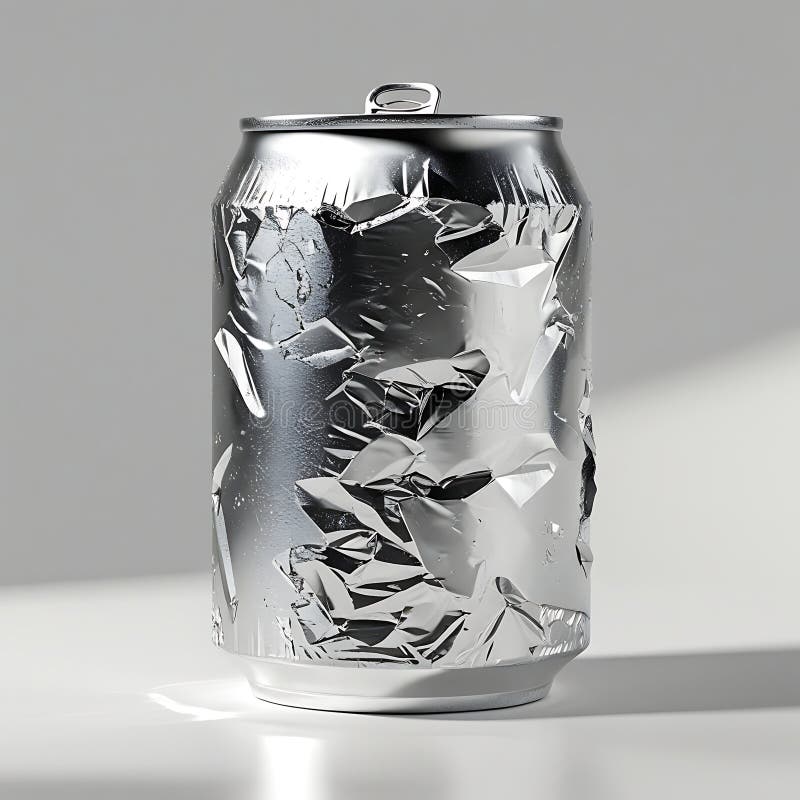 Aluminum Soda Can Crushed Dented Reflective Surface Metallic Stock ...