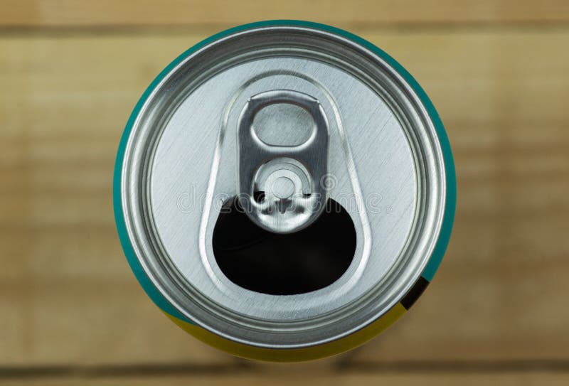 Aluminum Soft Drink Can, Top View. for Beverage Packaging Stock Image ...