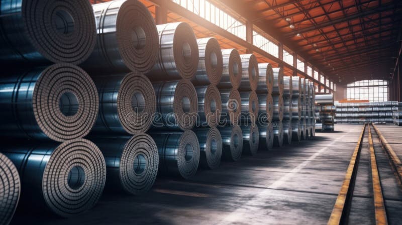 Aluminum in Stack Waiting for Shipment in Warehouse, Steel Industry ...