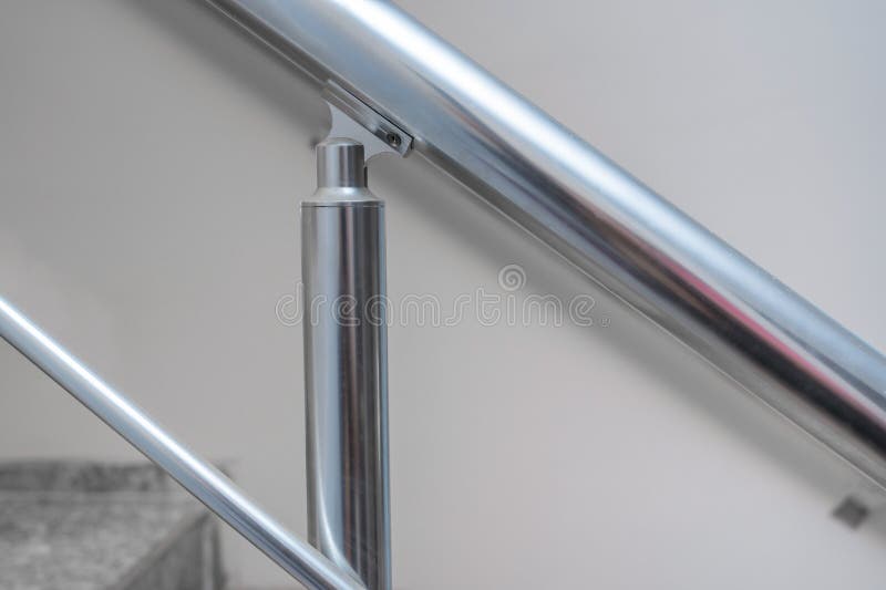 Aluminum Stair Railing Applied To the Stairs Inside the House Stock ...