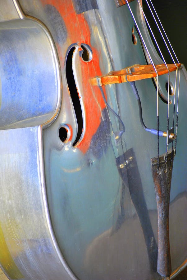 Aluminum string bass. stock image. Image of aluminum - 13646519