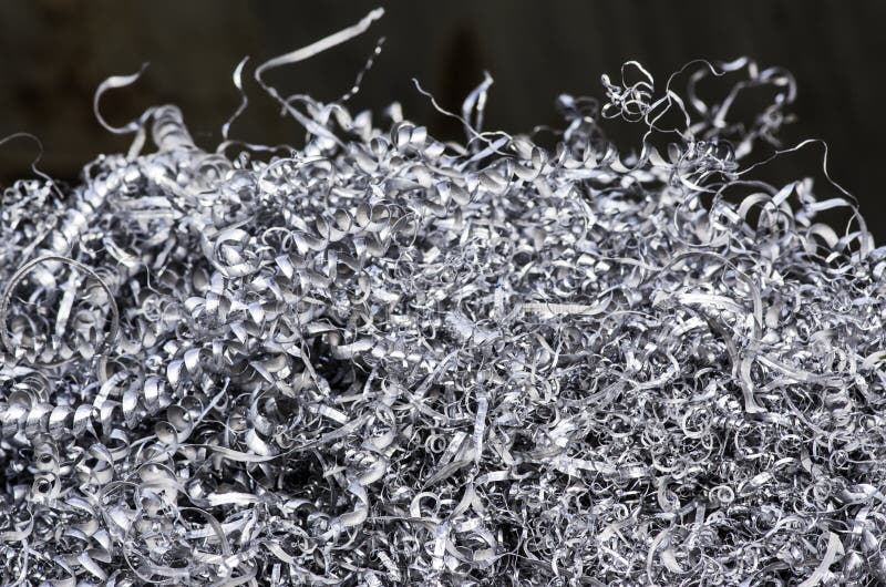 Aluminum swarfs stock photo. Image of silver, almgsi1 - 27726802