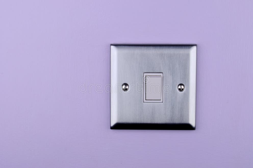 Aluminum Switch Plate on Wall Stock Image - Image of purple, plate ...