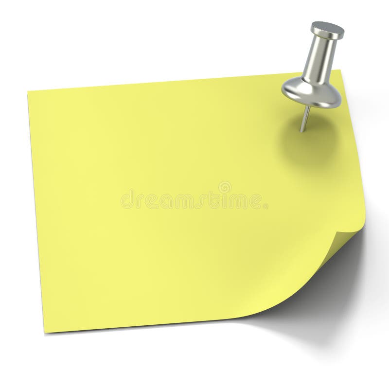 Yellow post it note stock illustration. Illustration of office - 1772693