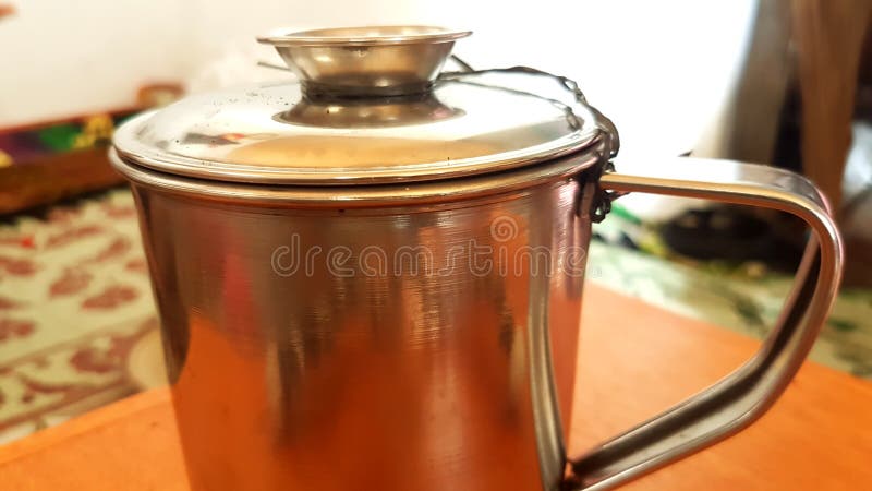 Aluminum Teapot on the Table Stock Photo - Image of utensil, teapot ...