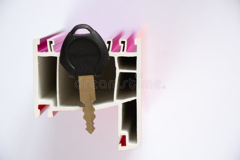 Aluminum Window Frame As a Sample and Keys To the Lock, Sectional ...