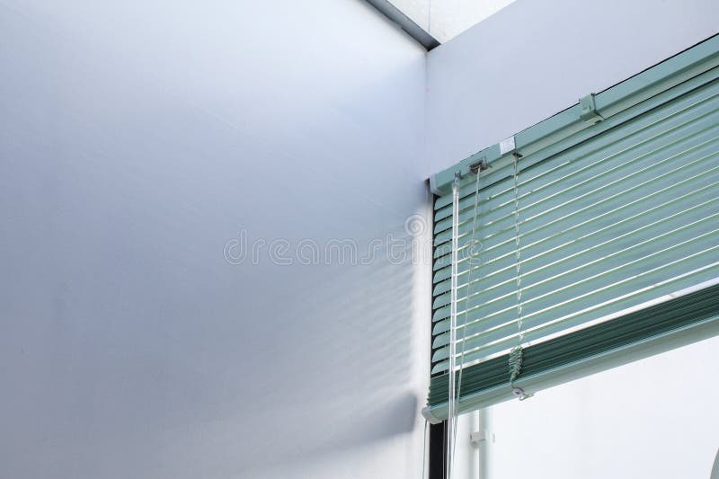 Aluminum Window Rolling Blind White Plastic Blinds Close Up Stock ...