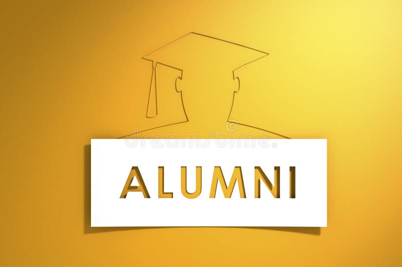 Alumni Banner with Golden Background Stock Illustration - Illustration ...