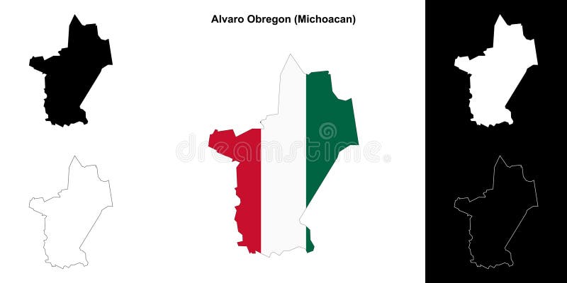 Alvaro Obregon outline map stock vector. Illustration of boundary ...