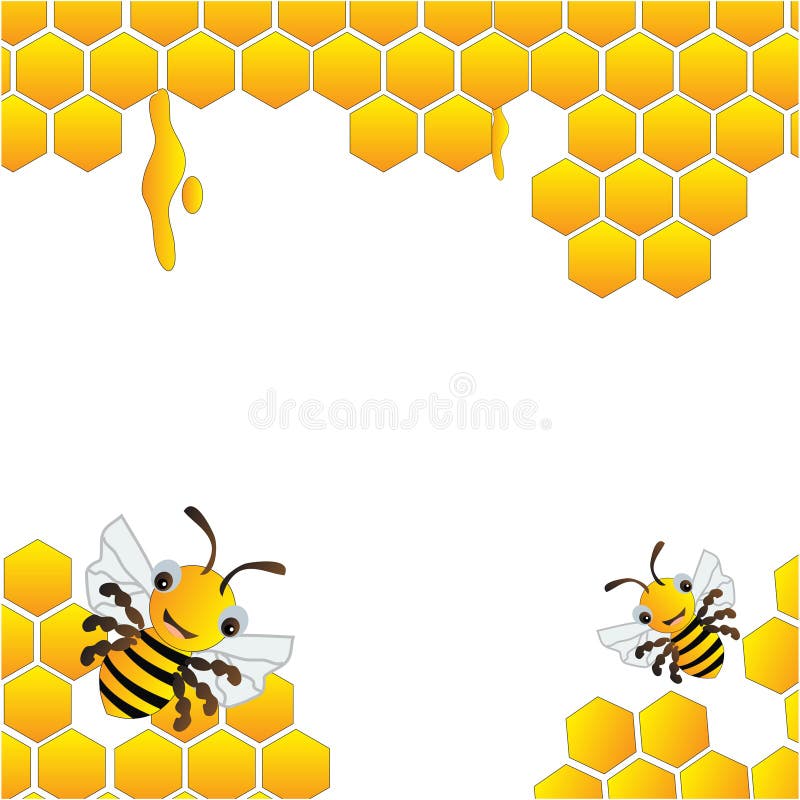 Alveare E Struttura Felice Delle Api Illustrazione Vettoriale ...