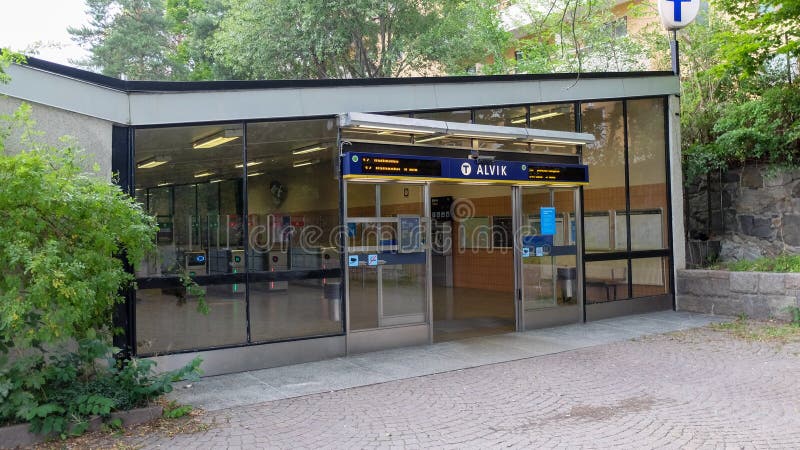 Alvik Metro Station in Stockholm. Editorial Stock Photo - Image of ...