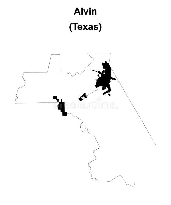 Alvin outline map stock vector. Illustration of tourism - 357641935