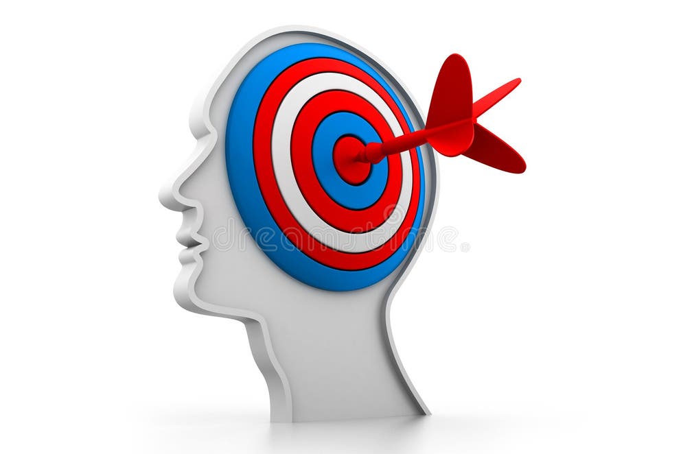 Alvo na cabeça ilustração stock. Ilustração de cérebro - 48321696
