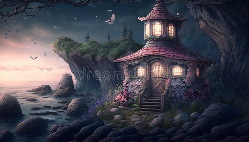 Alwais Explore Your Backyard. Surreal Mystical Fantasy Artwork Stock ...