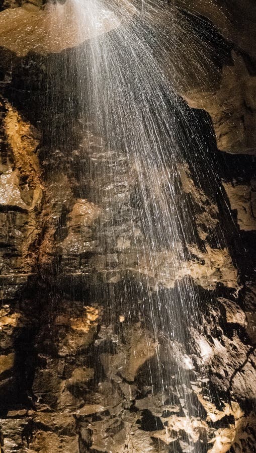 Alwee Cave Natural Spring Shower Stock Photo - Image of spring ...