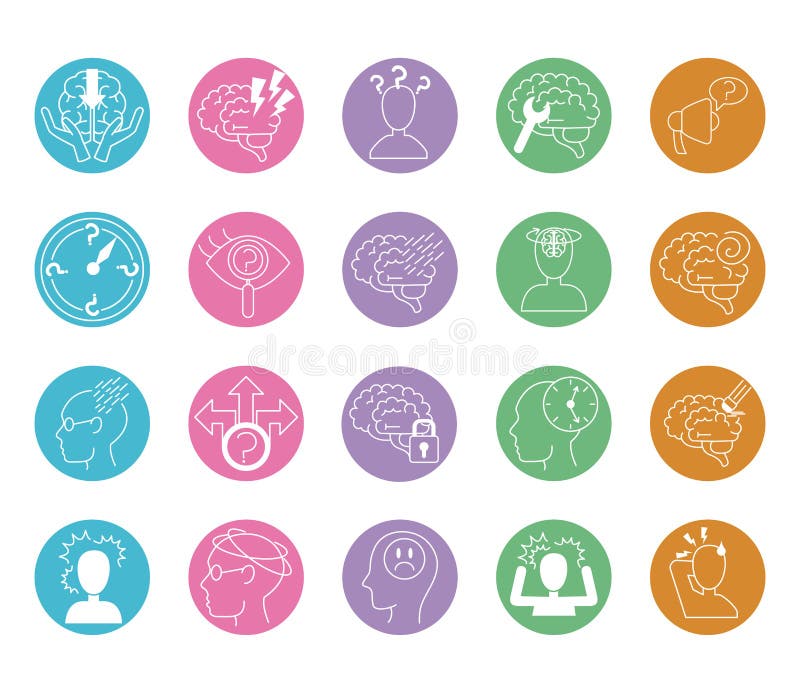 Mental Mind Function Icons Stock Illustrations – 108 Mental Mind ...
