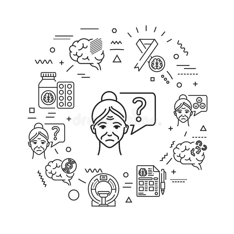 Alzheimer S Disease Web Banner. Decline in Memory. Decrease in Mental ...