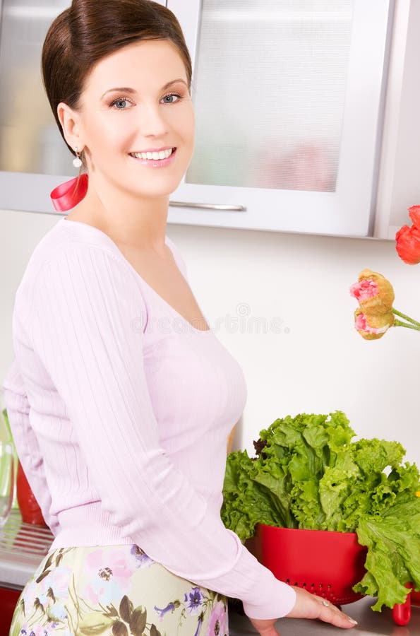 Ama de casa foto de archivo. Imagen de disfrutar, cena - 11440406