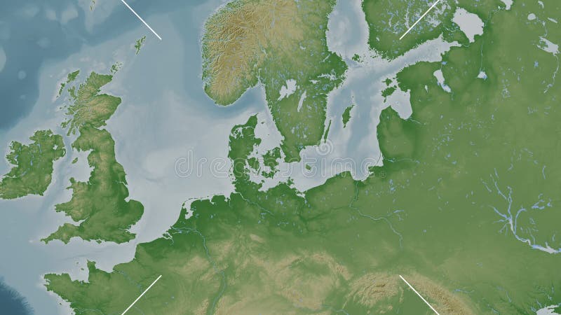 Amager Island in the Kattegat. Physical Map. Slide Stock Video - Video ...