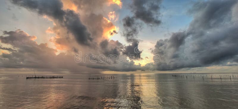 Amal Beach, Tarakan City, Indonesia Stock Image - Image of reflection ...
