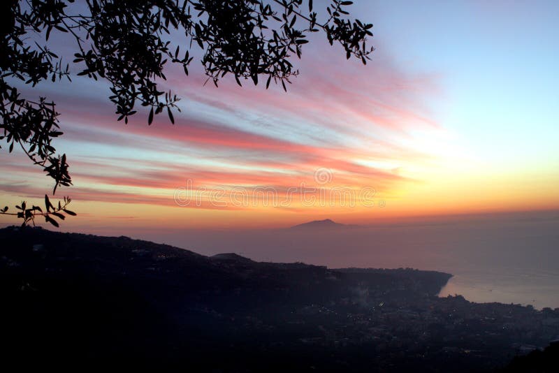 Amalfi Coast Sunset Italy stock photo. Image of sunrise - 54758774